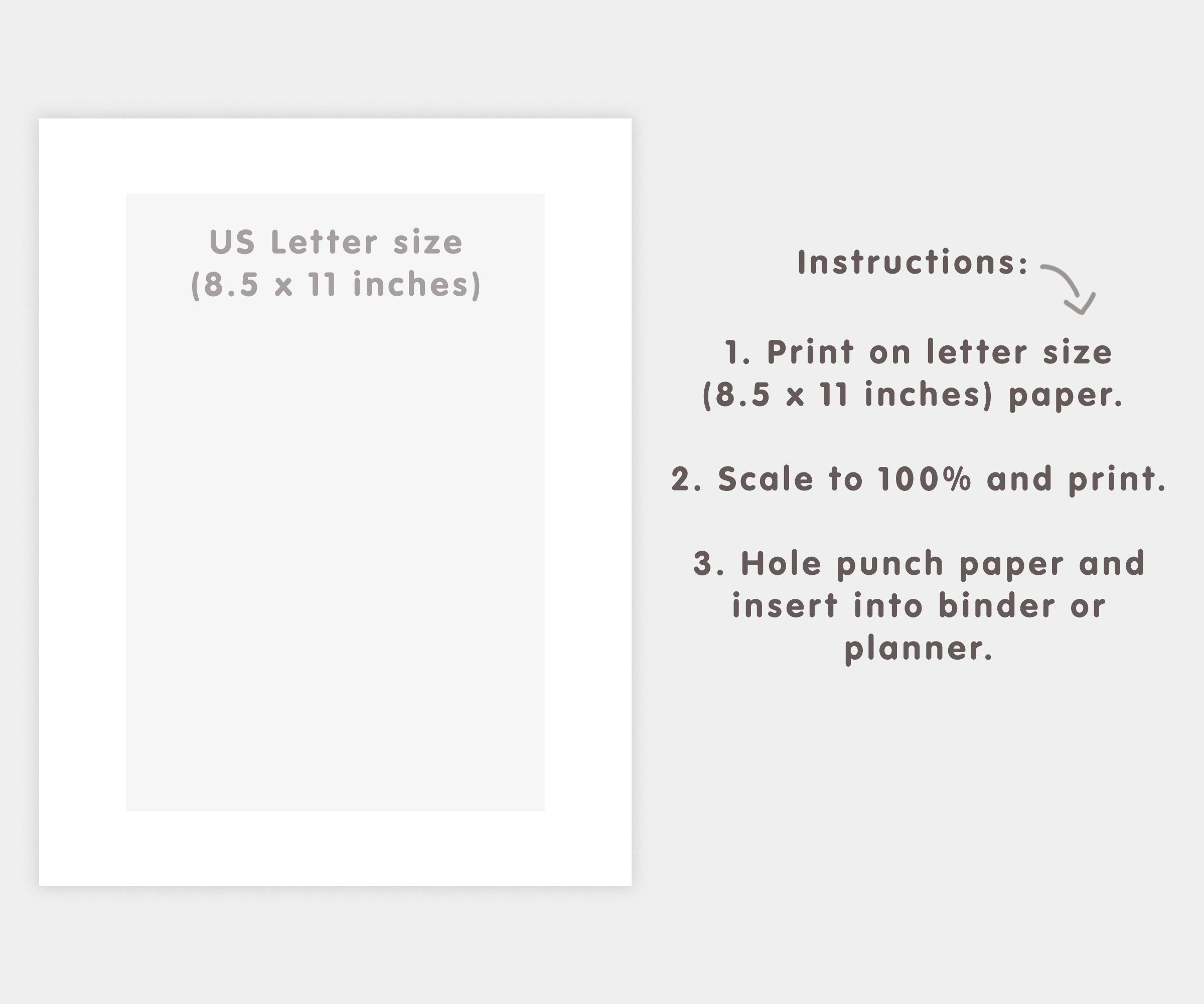 Weekly Planner Pages US Letter Size 8.5 X 11 Inches and Big Happy ...