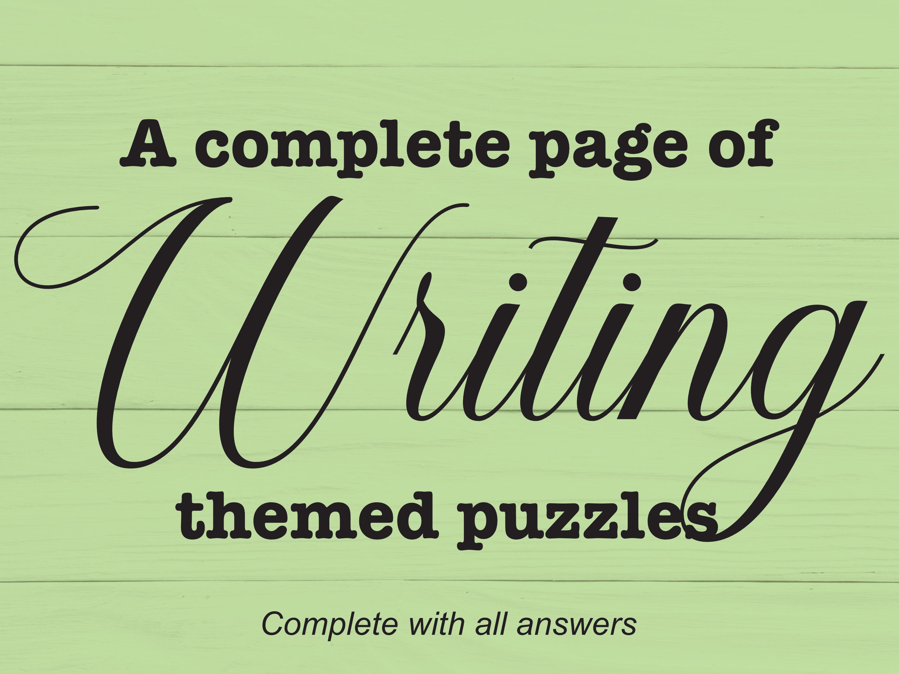 Crossword Puzzle Wordsearch Puzzle Printable Placemat - Etsy