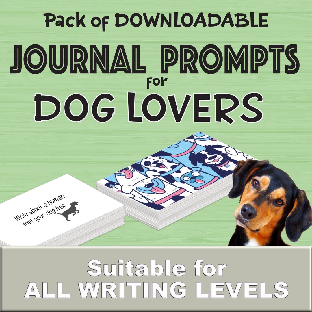 Dog Journal, Writing Prompts, Dog Lover, Dog Memory Book, Downloadable ...