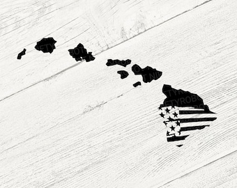 Hawaii Flag Distressed SVG, DFX, Cut File - Etsy