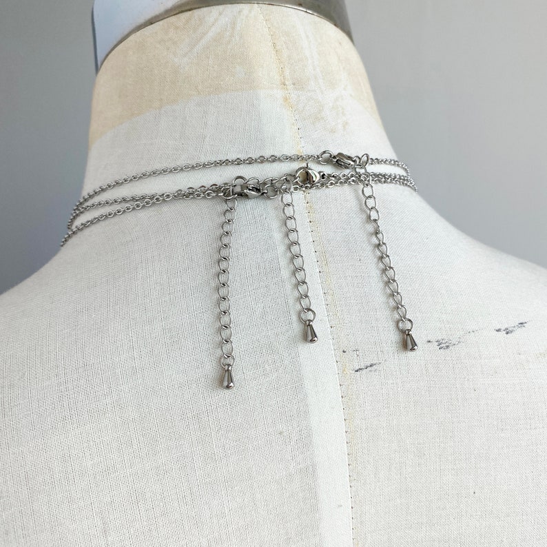 Triple Layered Chain Necklace Set Stainless Steel Necklace - Etsy