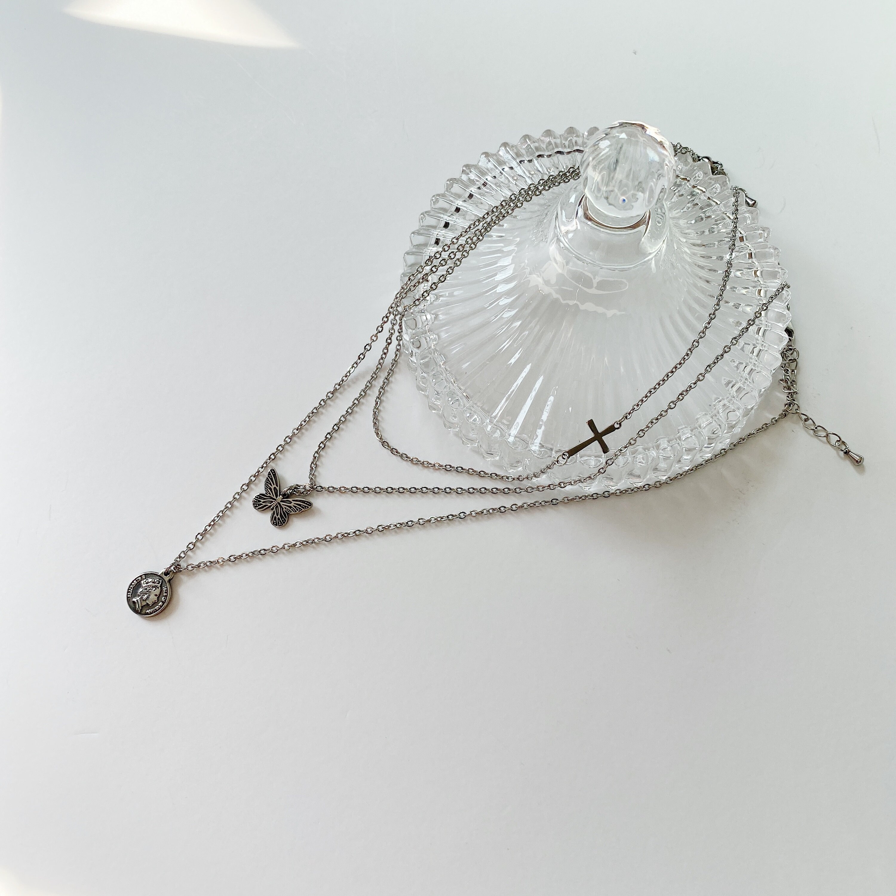 Triple Layered Chain Necklace Set Stainless Steel Necklace | Etsy