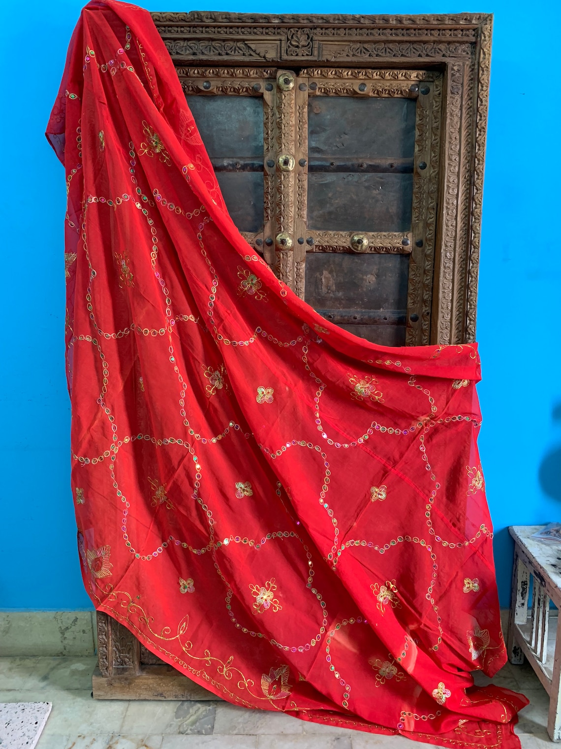 Antique Indian vintage Dupatta Odhani vintage Indian drapé | Etsy