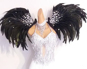 BLACK Feather Wings/backpack-samba Costumes Carnival-mardi | Etsy