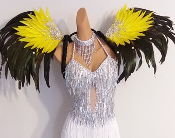 TURQUOISE Feather Wings/backpack-samba Costumes Carnival-mardi - Etsy