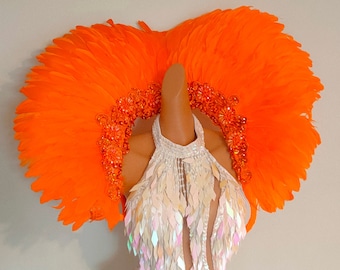 GREEN Feather Wings/backpack-samba Costumes Carnival-mardi Gras-show ...
