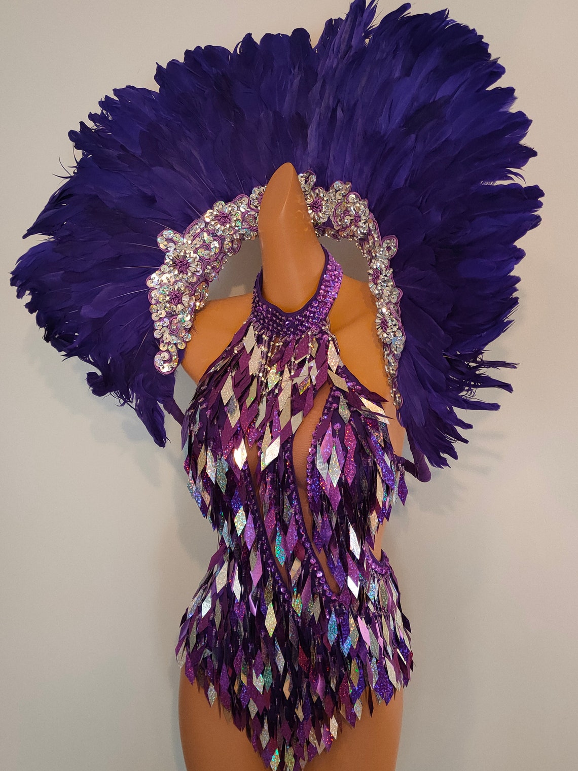 PURPLE Feather Wings/backpack-samba Costumes Carnival-mardi - Etsy