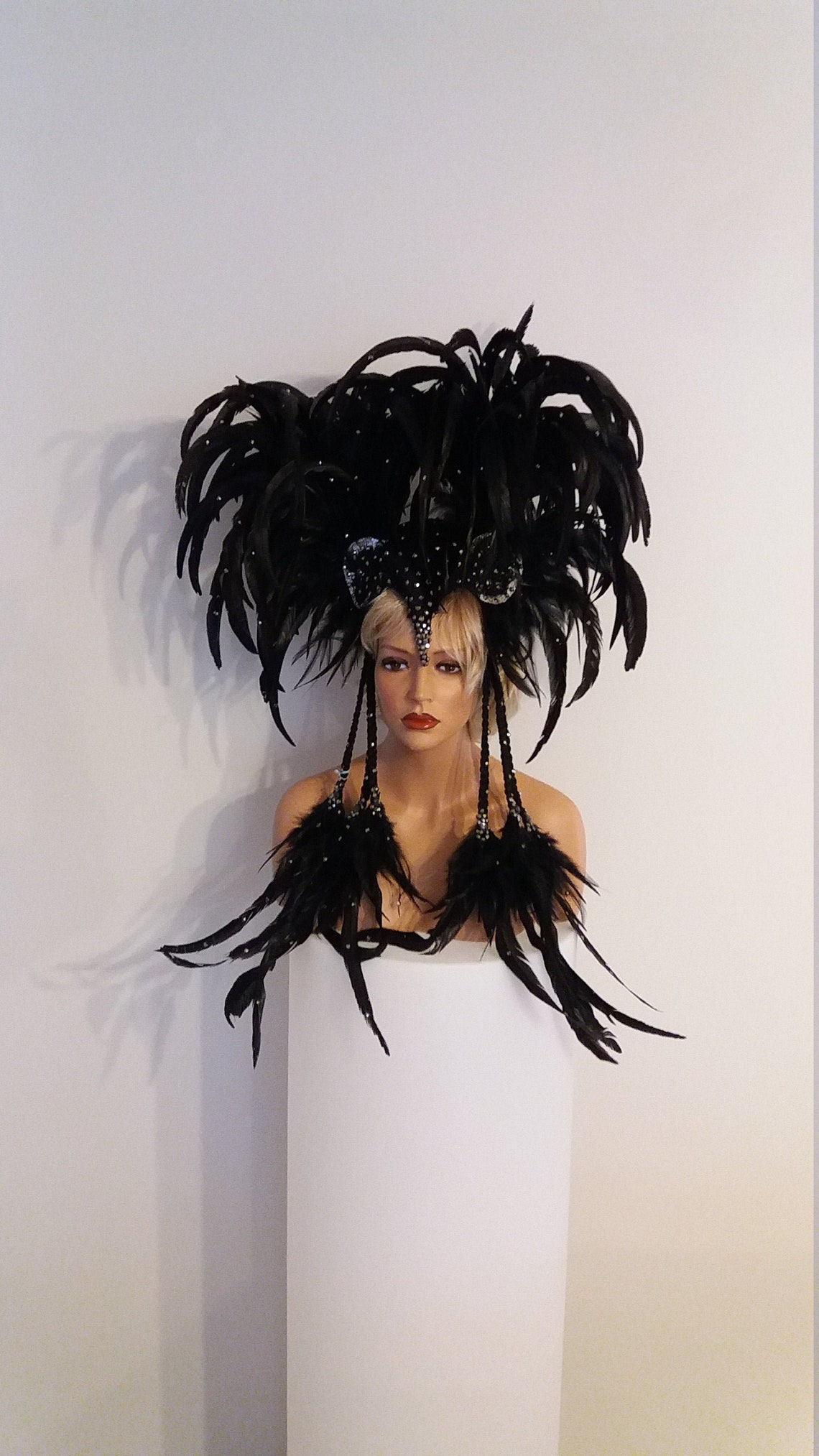 BLACK maya Feather Headpiece-headdress Samba - Etsy UK