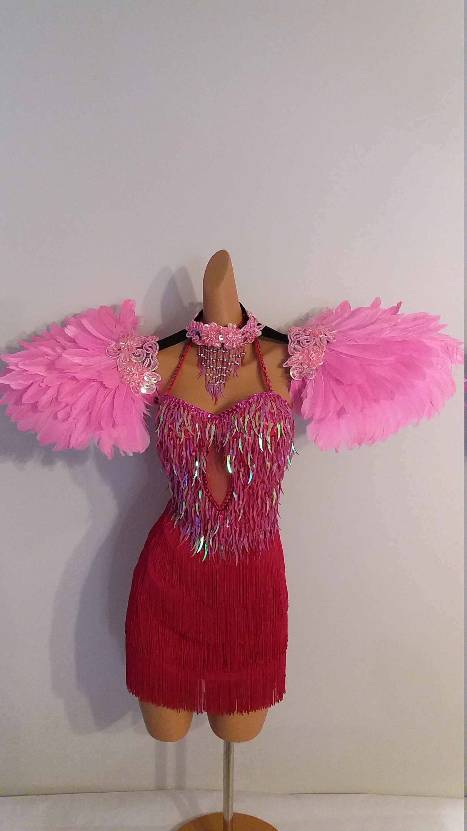 Baby PINK Feather Shoulder Pads-samba Costumes Carnival-mardi Gras-show ...