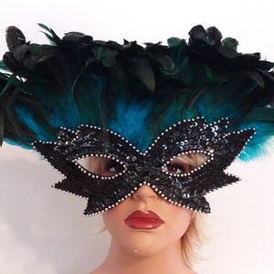 Colored Sequin MASK With Feathers -headdress Samba Costumes Carnival ...