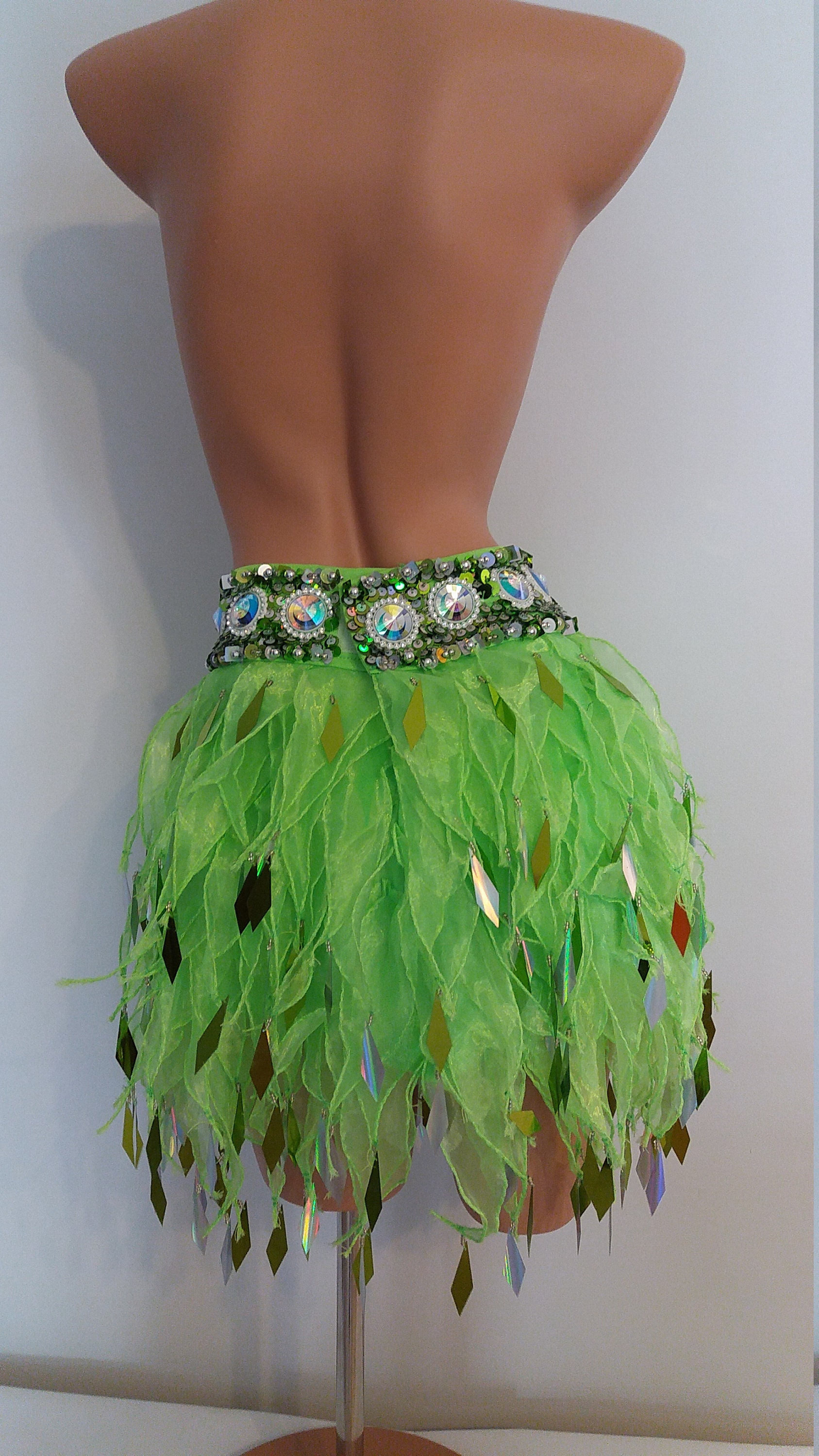 Lime Green Beads Skirt Samba Costumes Carnival Show Girl Las Etsy