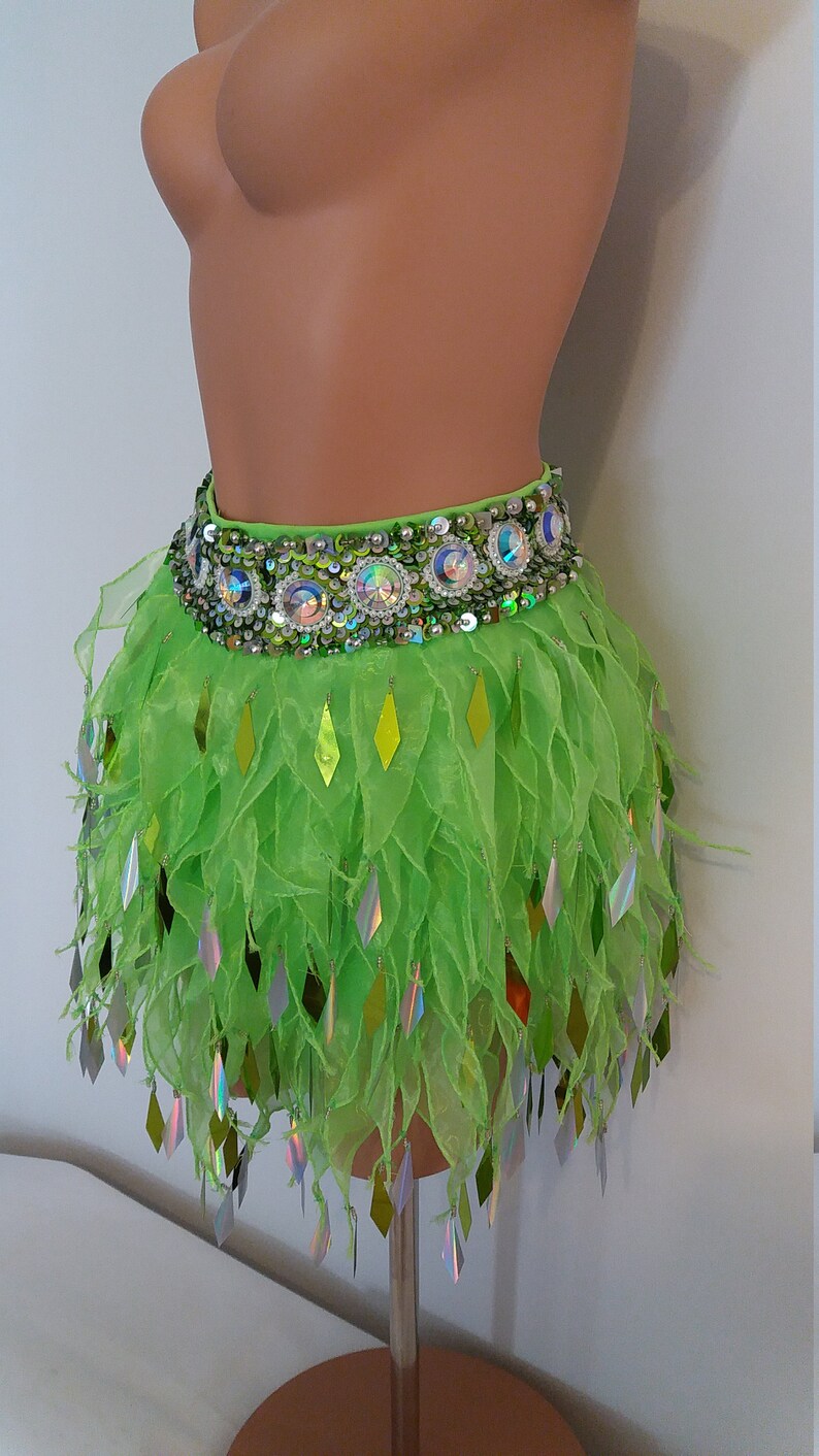 Lime Green Beads Skirt Samba Costumes Carnival Show Girl Las Etsy