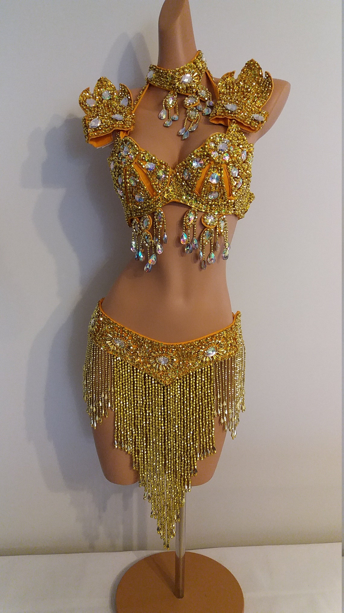 Gold Beads Skirttop Samba Costumes Carnival Show Etsy