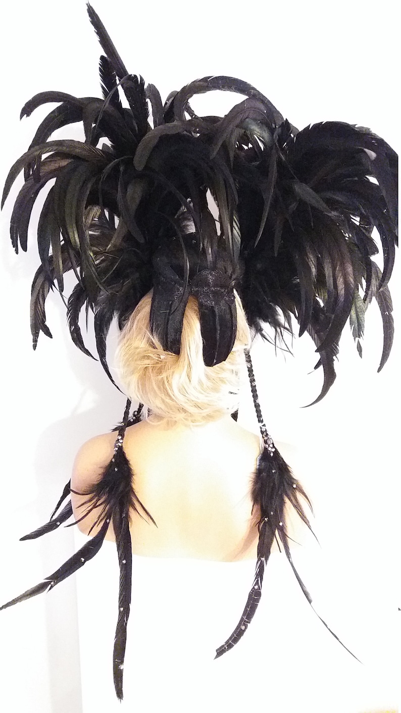 BLACK maya Feather Headpiece-headdress Samba - Etsy