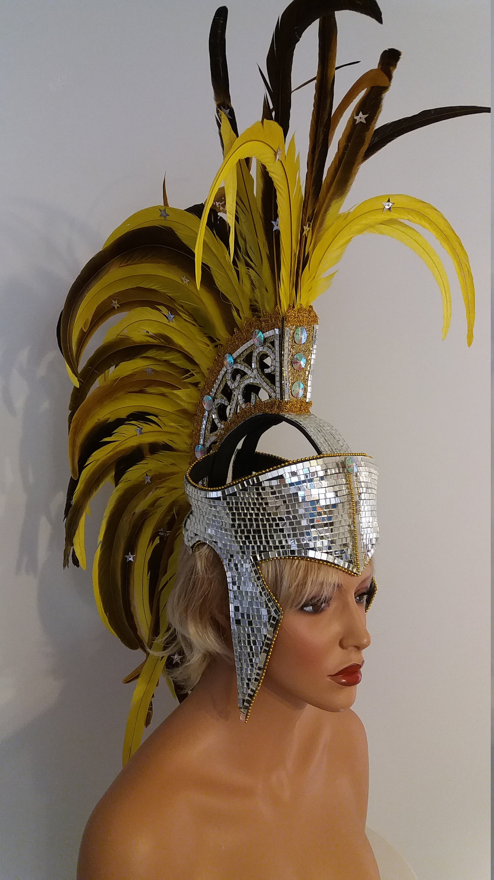 YELLOW mohawk Feather Headpiece-samba Costumes - Etsy