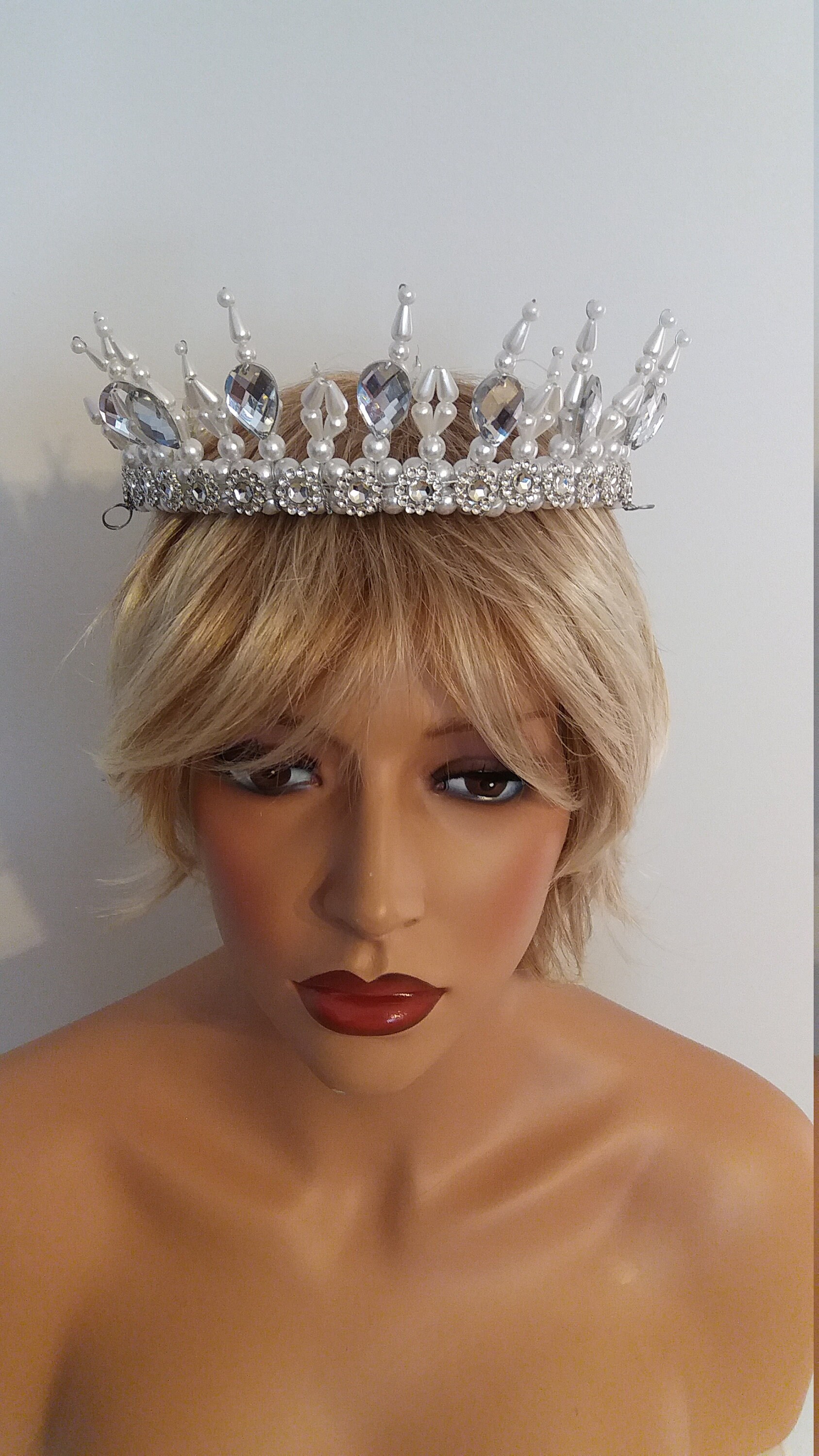PEARL Beads Crown-headpiece-samba Costumes-rio Carnival-mardi Gras-show ...