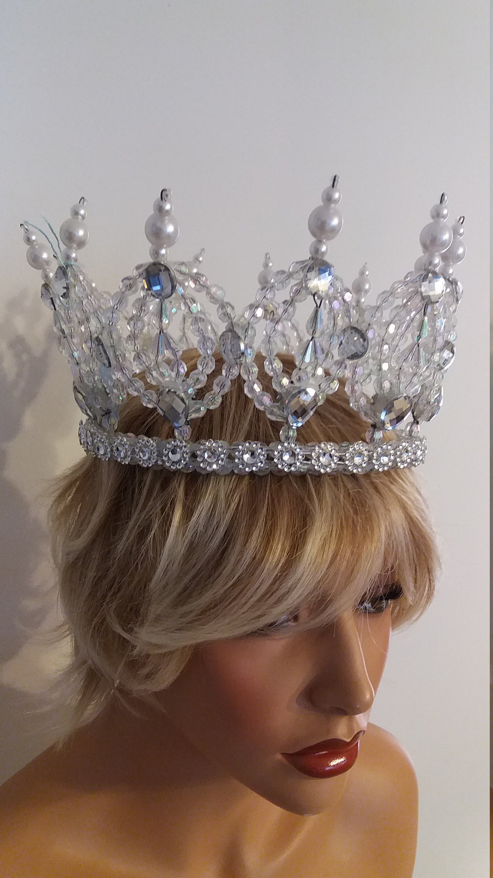 CLEAR Beads CROWN-Headpiece-Samba Costumes-Rio Carnival-Mardi | Etsy