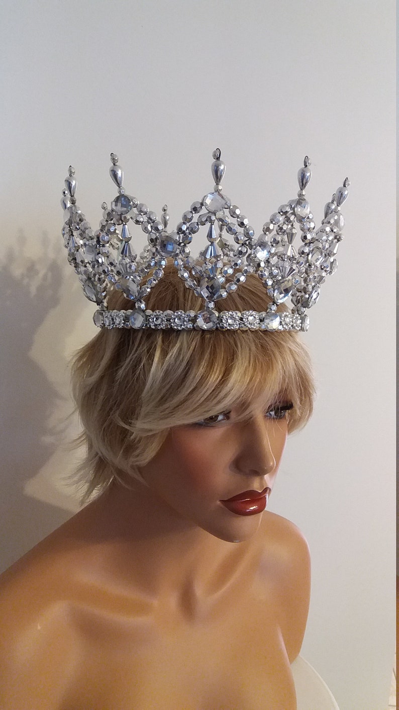 SILVER Beads Crown-headpiece-samba Costumes-rio Carnival-mardi | Etsy