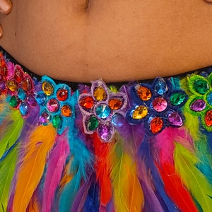 RAINBOW 2 BIKINI-32 Inch Skirt/80cm Bra-feather Skirt-samba Costumes ...