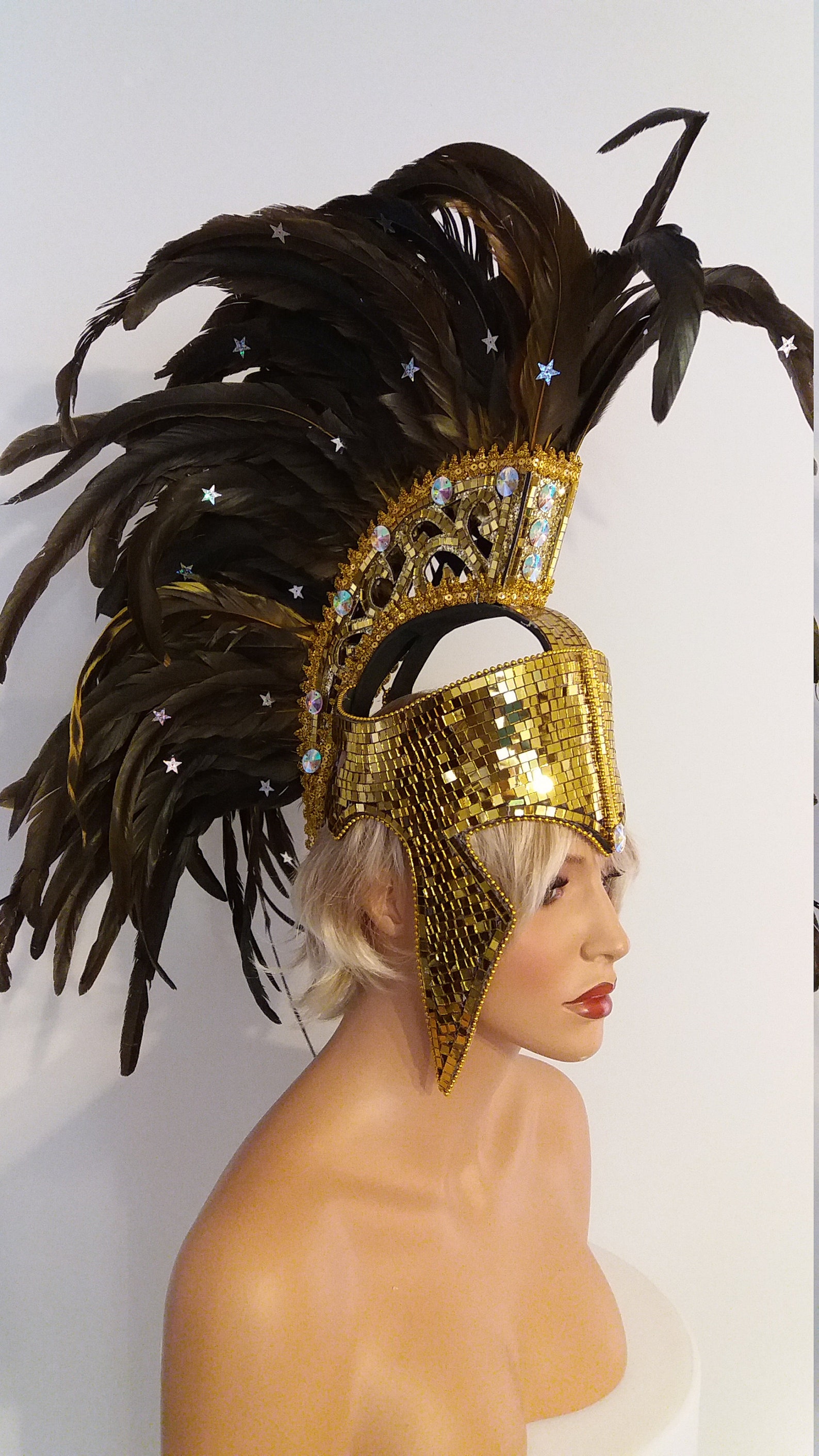 GOLD mohawk Feather Headpiece-samba Costumes - Etsy