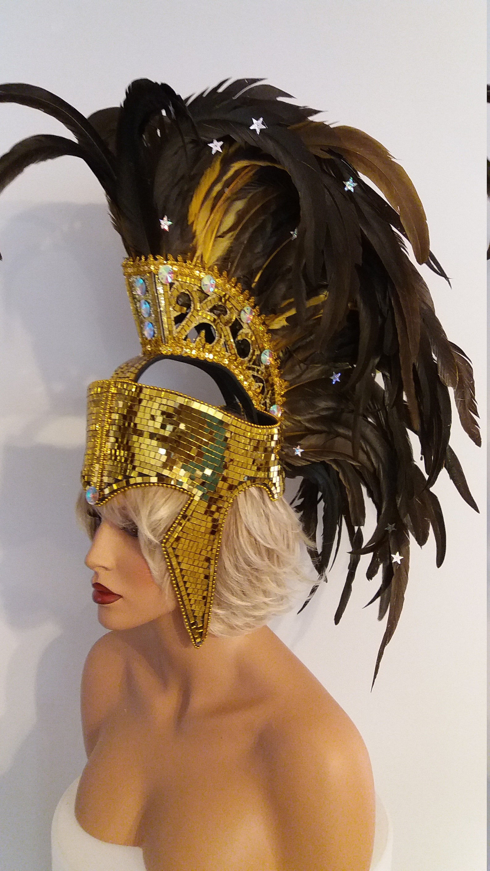 GOLD mohawk Feather Headpiece-samba Costumes - Etsy