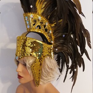 GOLD mohawk Feather Headpiece-samba Costumes - Etsy