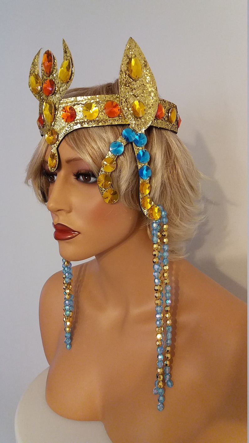 GOLD Beads Crown-headpiece-samba Costumes-rio Carnival-mardi Gras-show ...