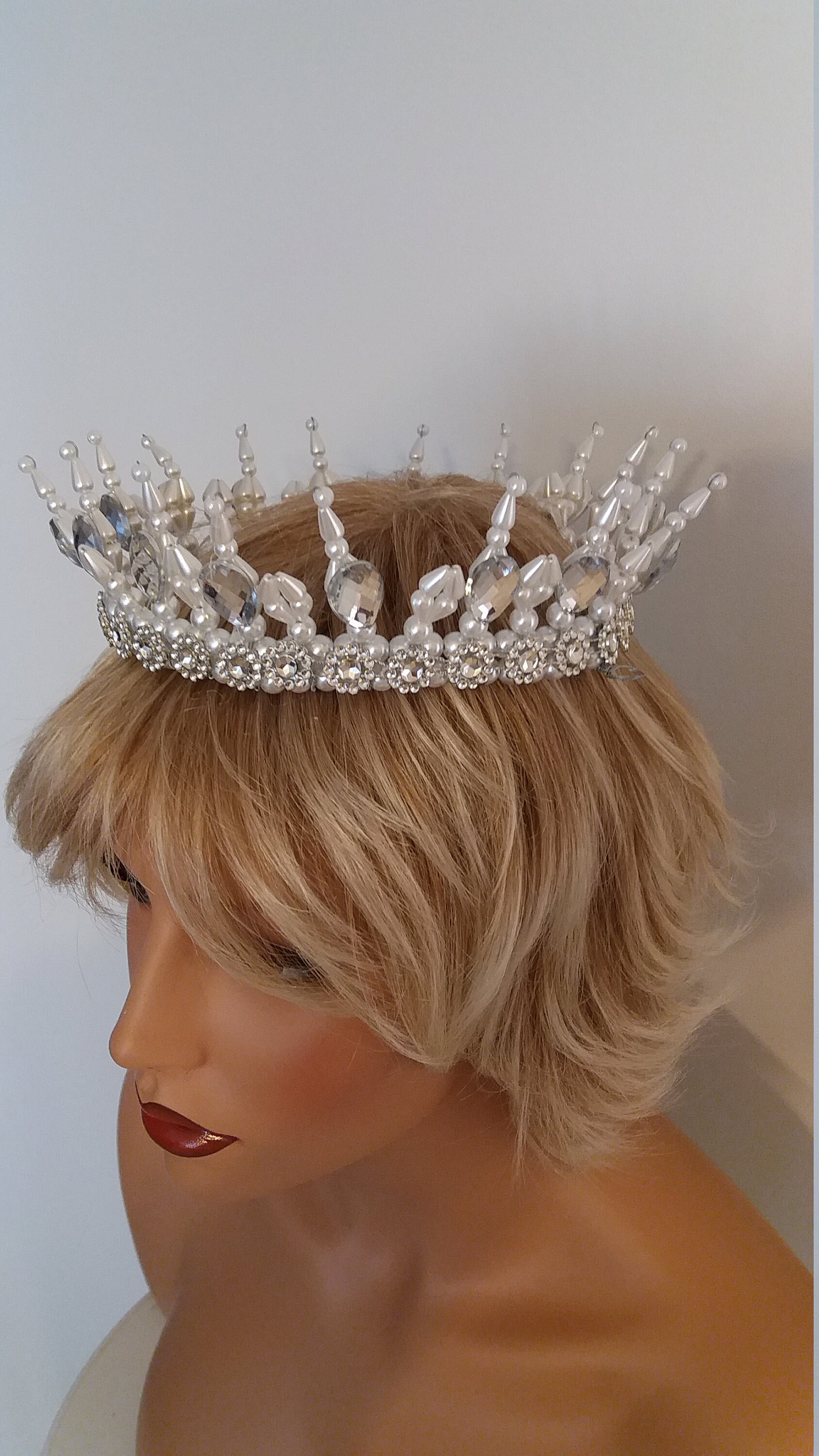 PEARL Beads Crown-headpiece-samba Costumes-rio Carnival-mardi Gras-show ...