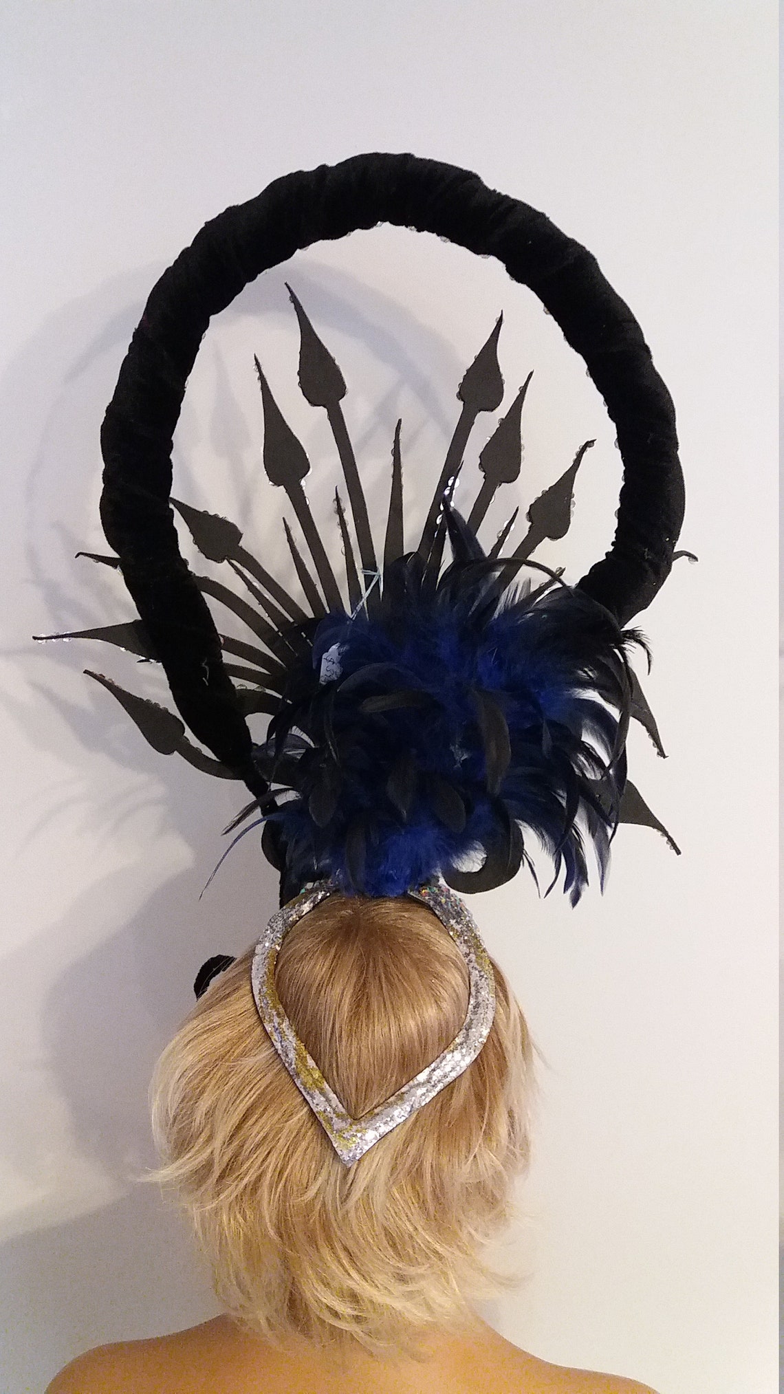 BLACK Feather Headpiece-Samba Headdress | Etsy
