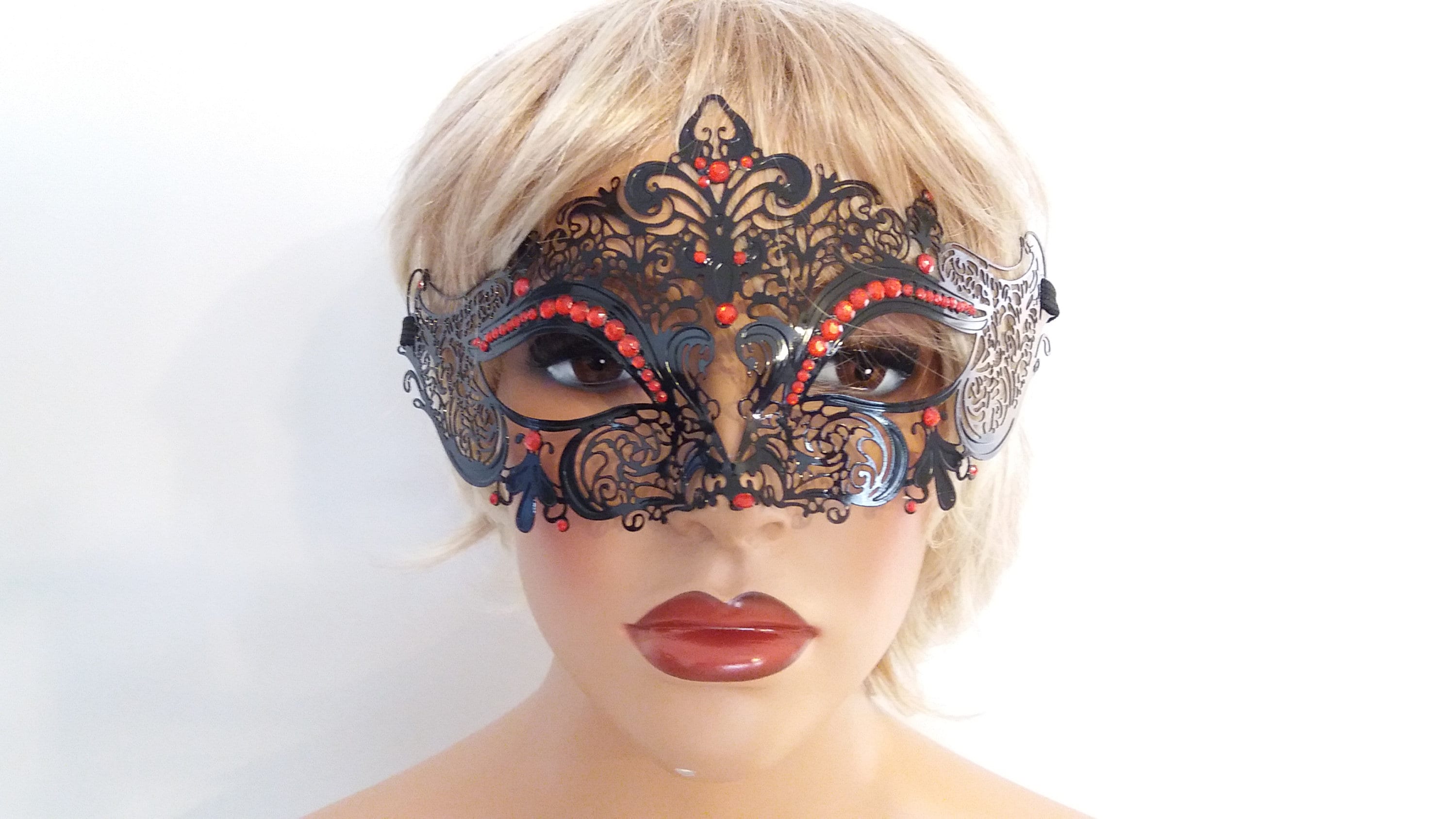 BLACK Metal MASK With Decor -headdress Samba Costumes Carnival-mardi ...