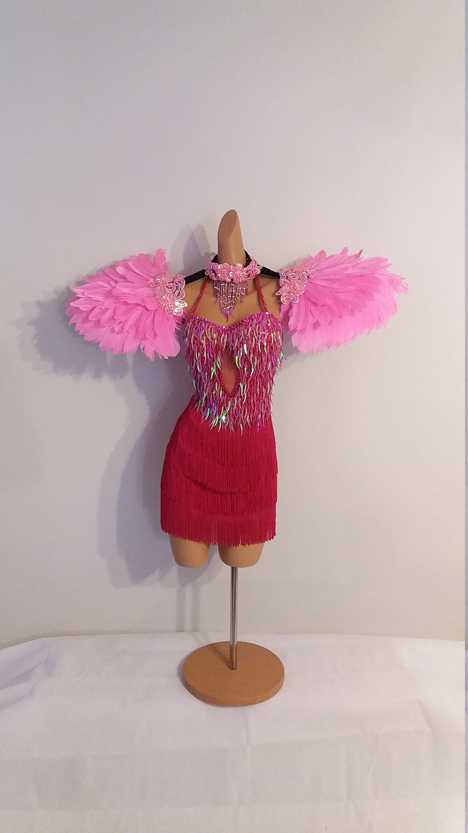 Baby PINK Feather Shoulder Pads-samba Costumes Carnival-mardi Gras-show ...