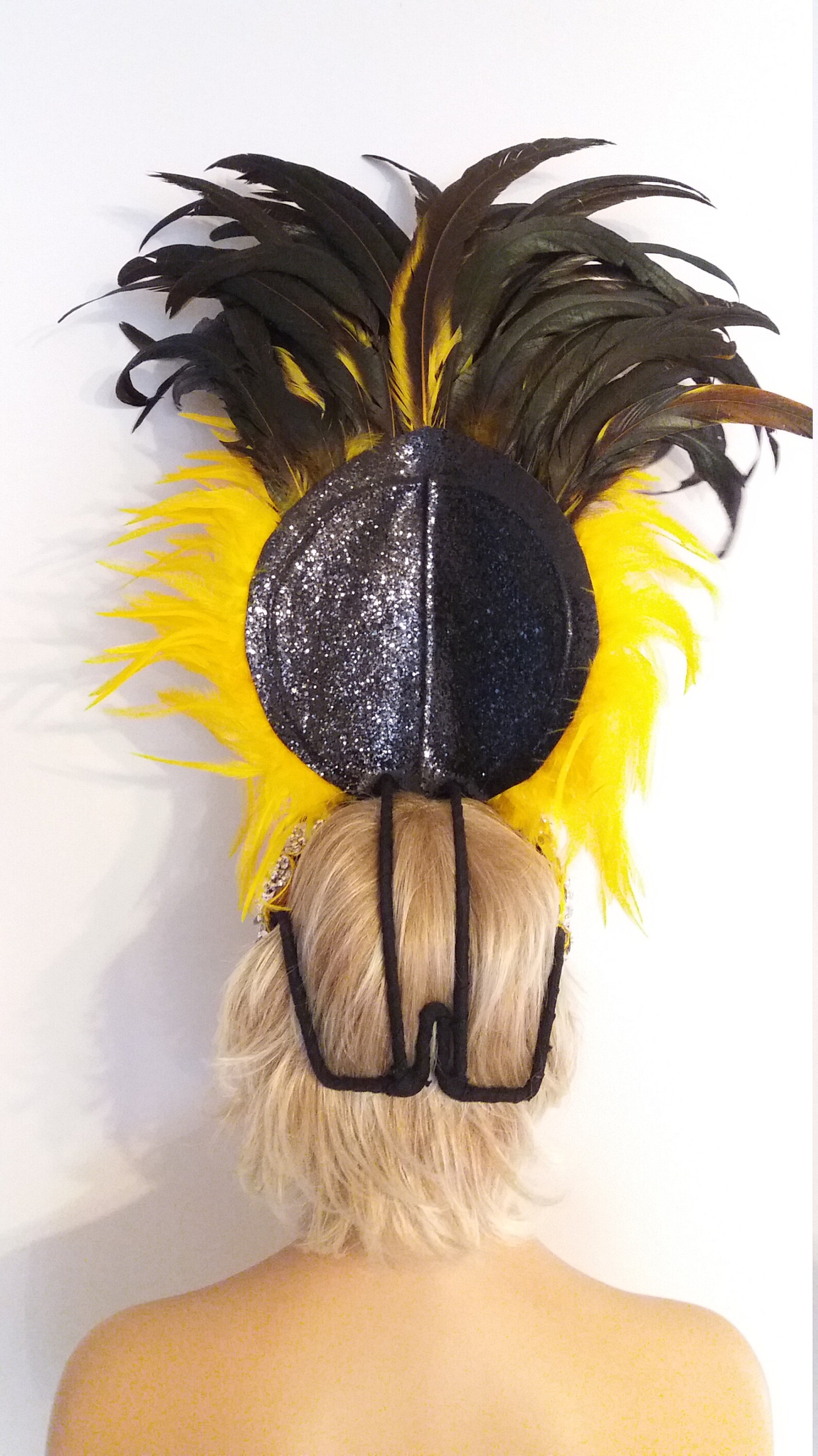 GOLD Feather Headpiece-headdress-samba Costumes Carnival-mardi - Etsy
