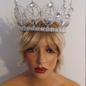 CLEAR Beads Crown-headpiece-samba Costumes-rio Carnival-mardi Gras-show ...