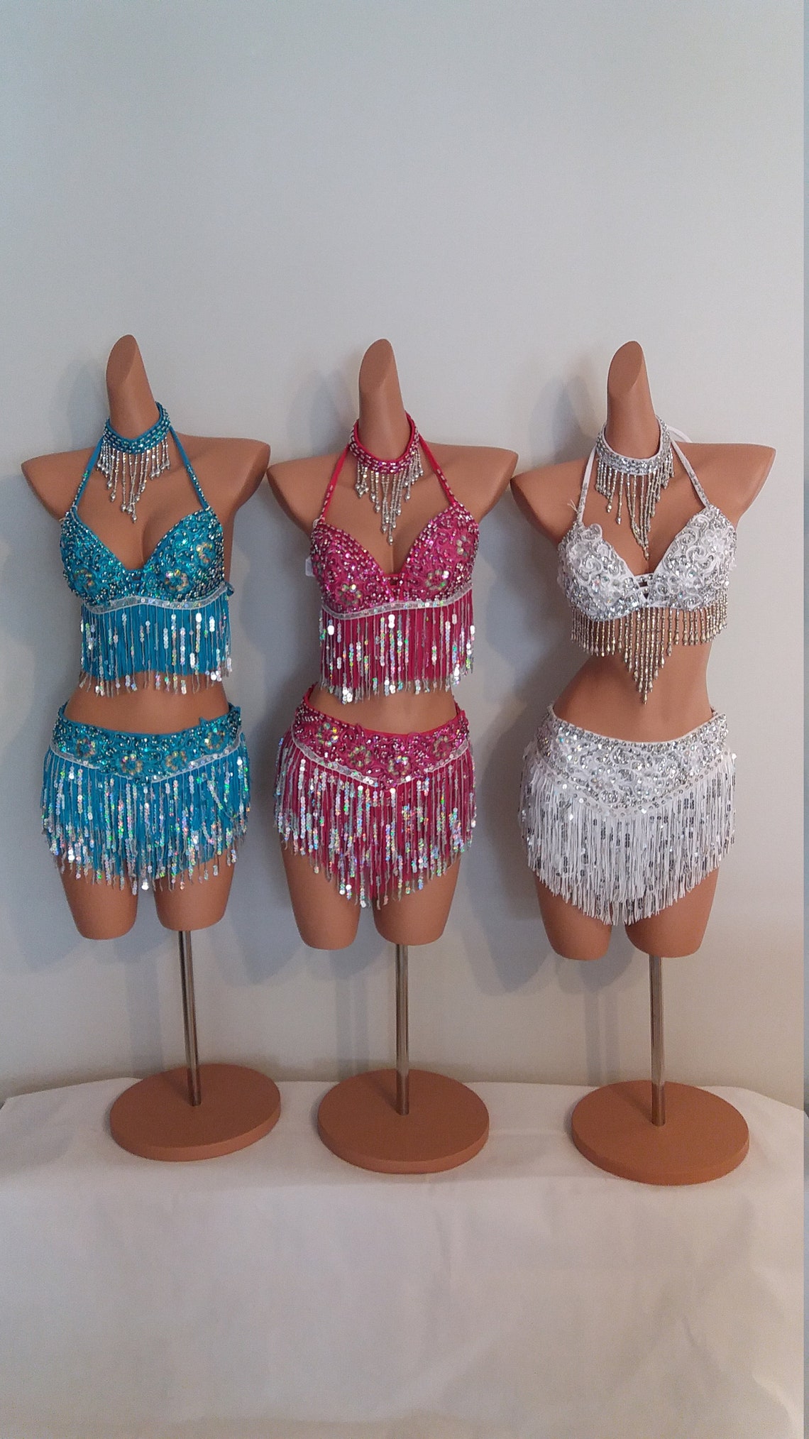 Red Beads Skirttop Samba Costumes Carnival Show Girl Las Etsy