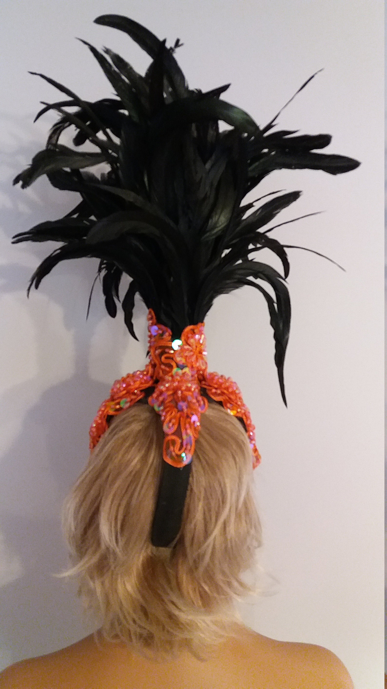ORANGE Feather Headpiece-headdress-samba Costumes - Etsy