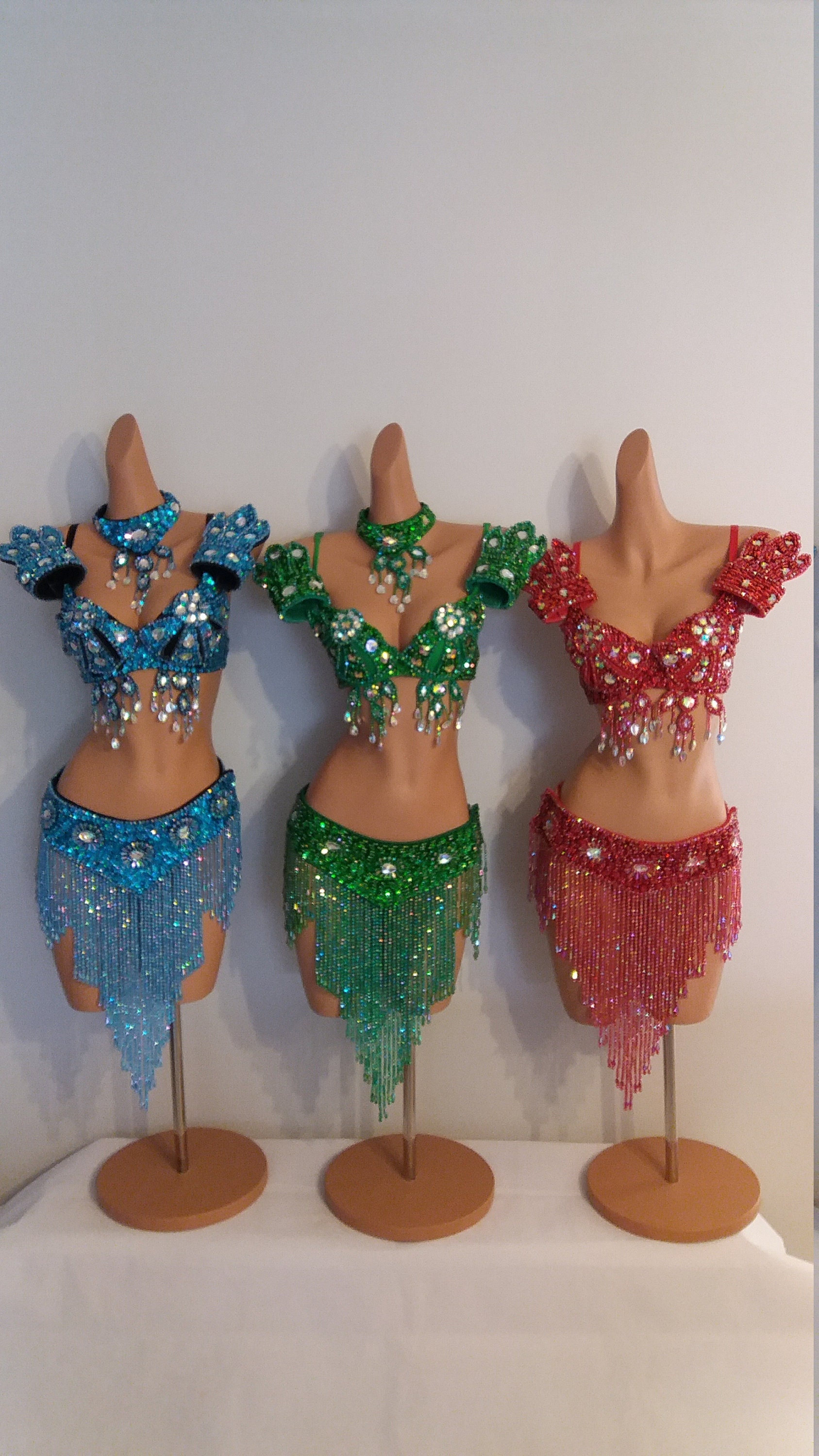 Lime Green Beads Skirttop Samba Costumes Carnival Show Etsy
