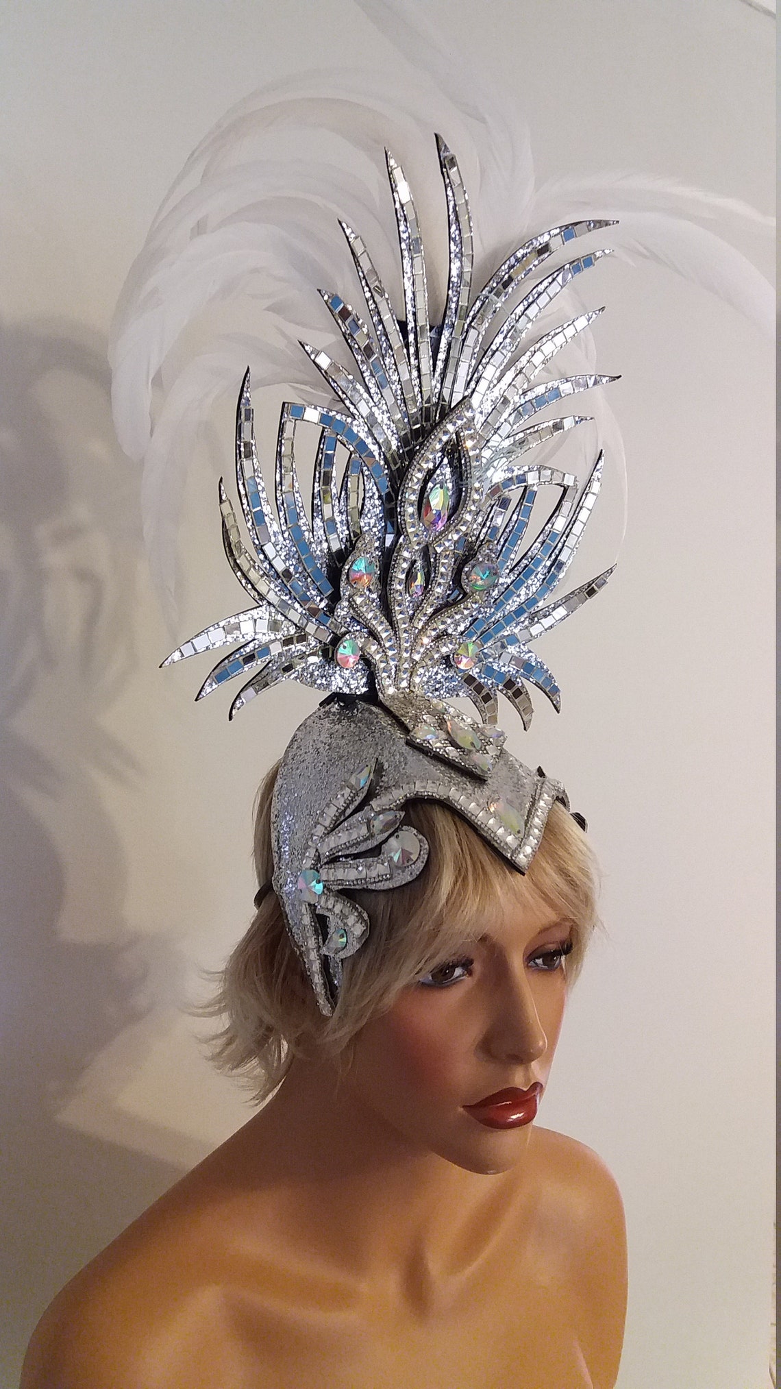 WHITE Feather Headpiece-Samba Headdress | Etsy