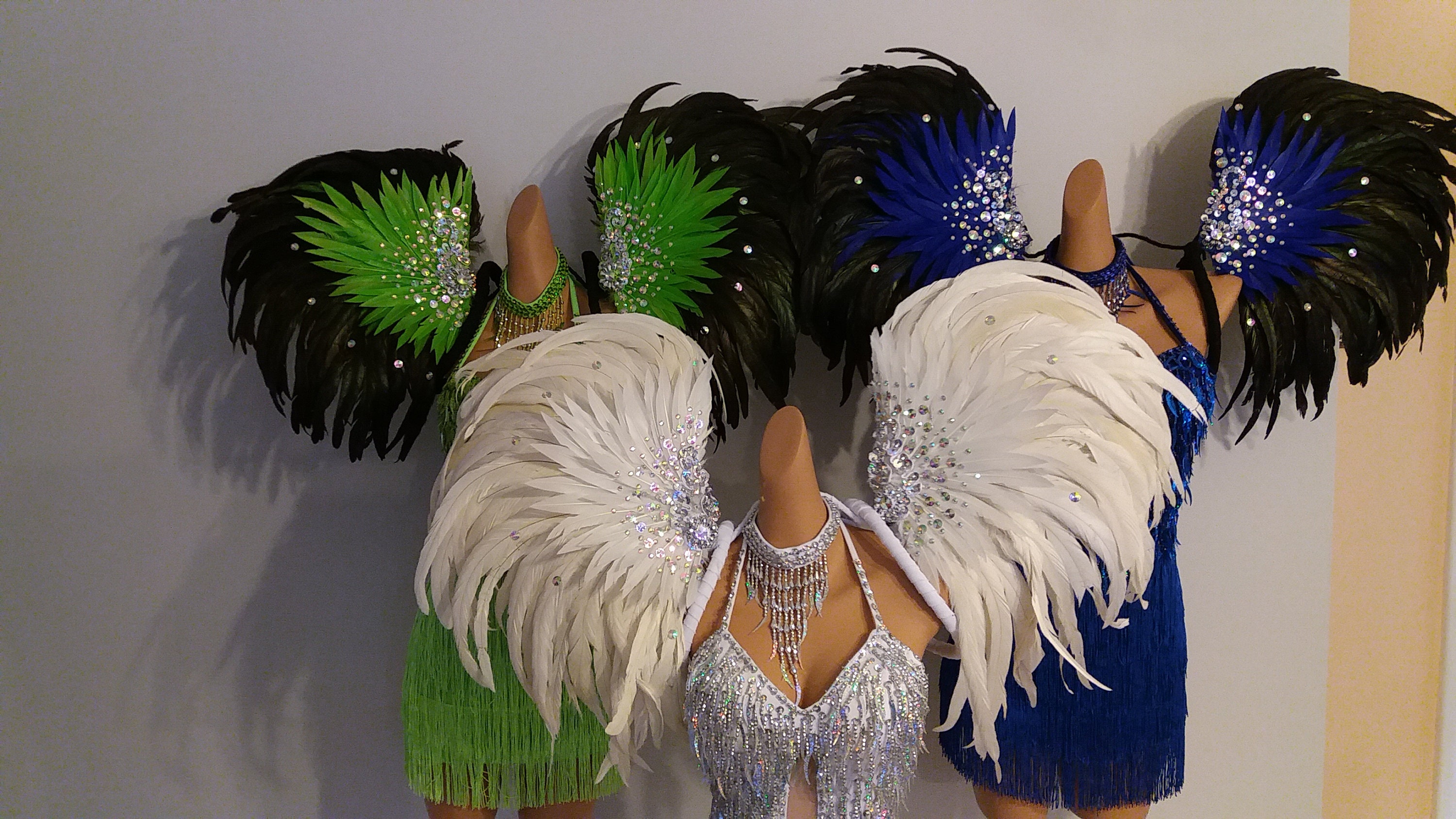 Lime GREEN Feather Wings/backpack-samba Costumes Carnival-mardi Gras ...