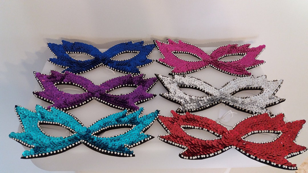 Colored Sequin MASK With Decor -headdress Samba Costumes Carnival-mardi ...