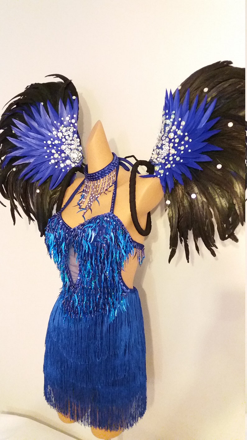 BLUE Feather Wings/Backpack-Samba Costumes Carnival-Mardi | Etsy