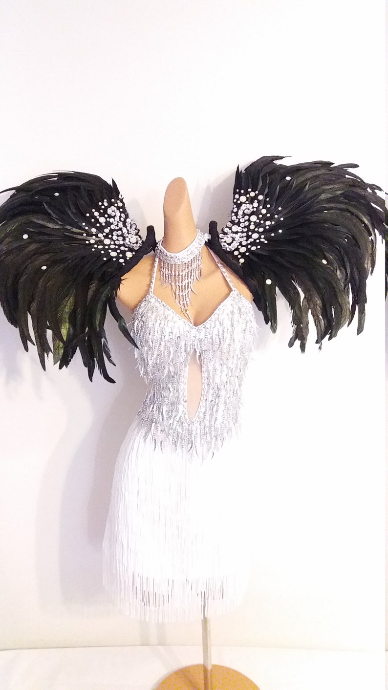 BLACK Feather Wings/backpack-samba Costumes Carnival-mardi Gras-show ...