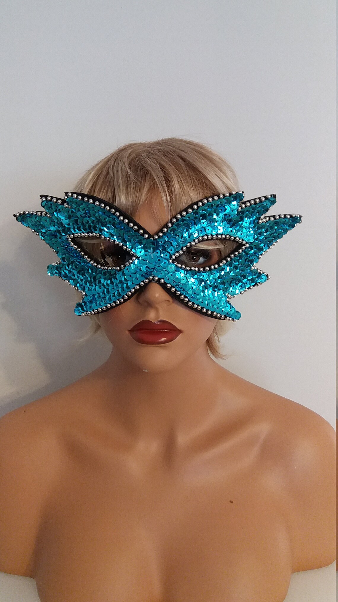 Colored Sequin MASK With Decor headdress Samba Costumes - Etsy