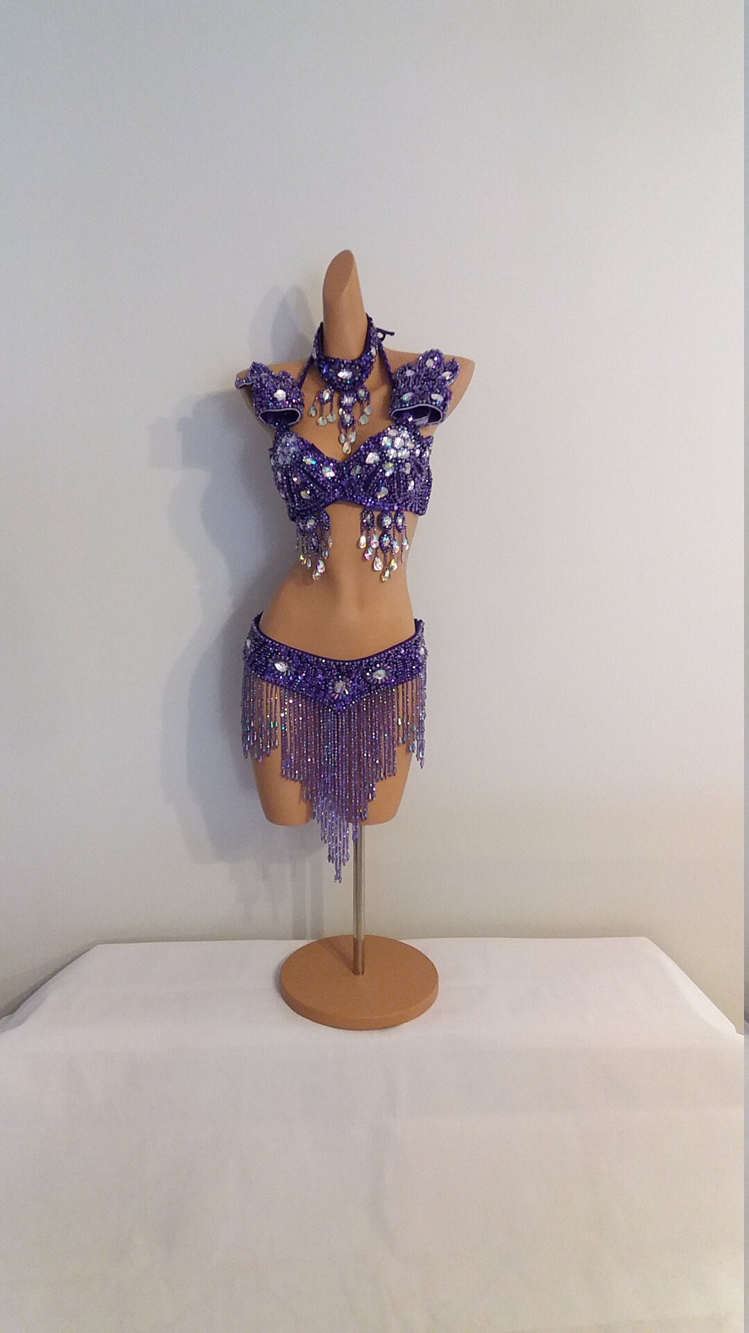 Purple Beads Skirttop Samba Costumes Carnival Show Girl Vegas Cabaret