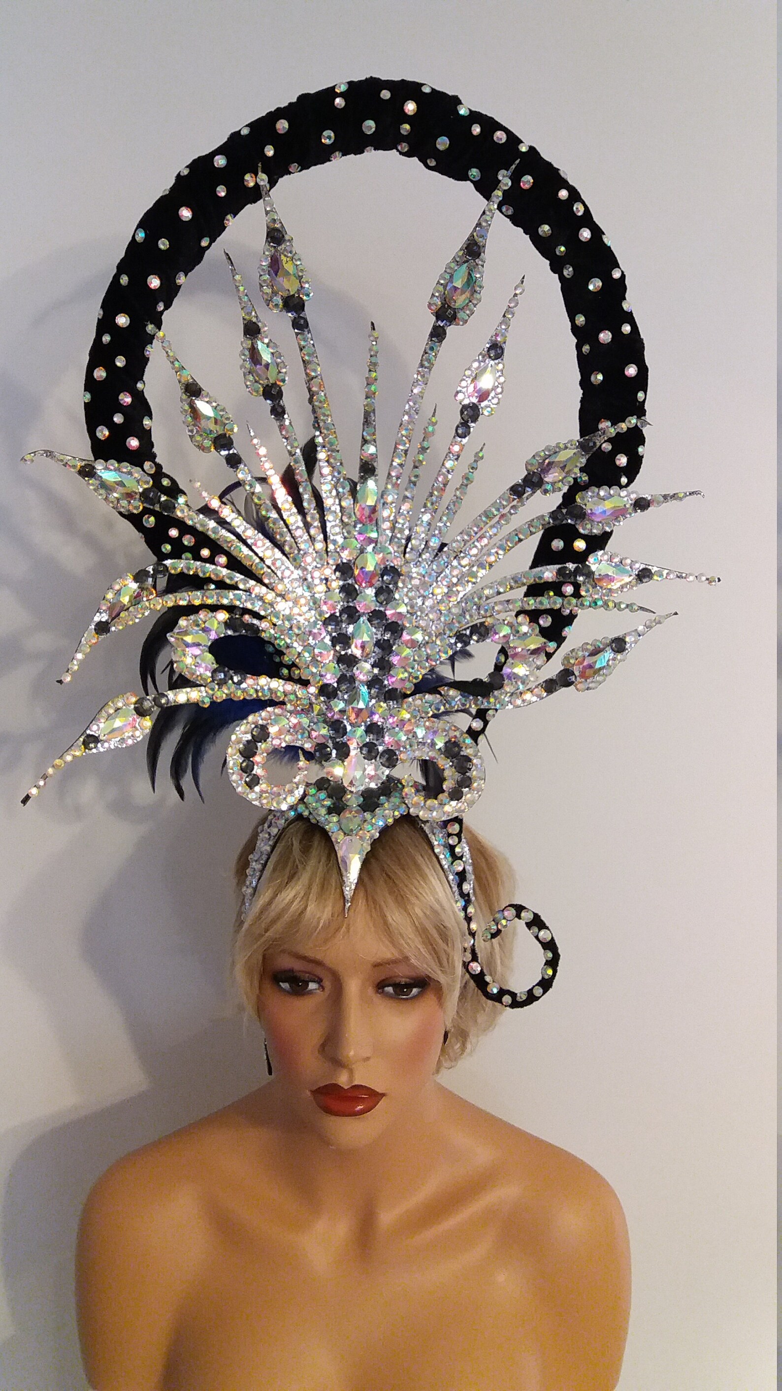 BLACK Feather Headpiece-Samba Headdress | Etsy