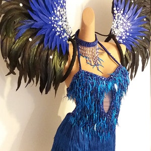 BLUE Feather Wings/backpack-samba Costumes Carnival-mardi Gras-show ...