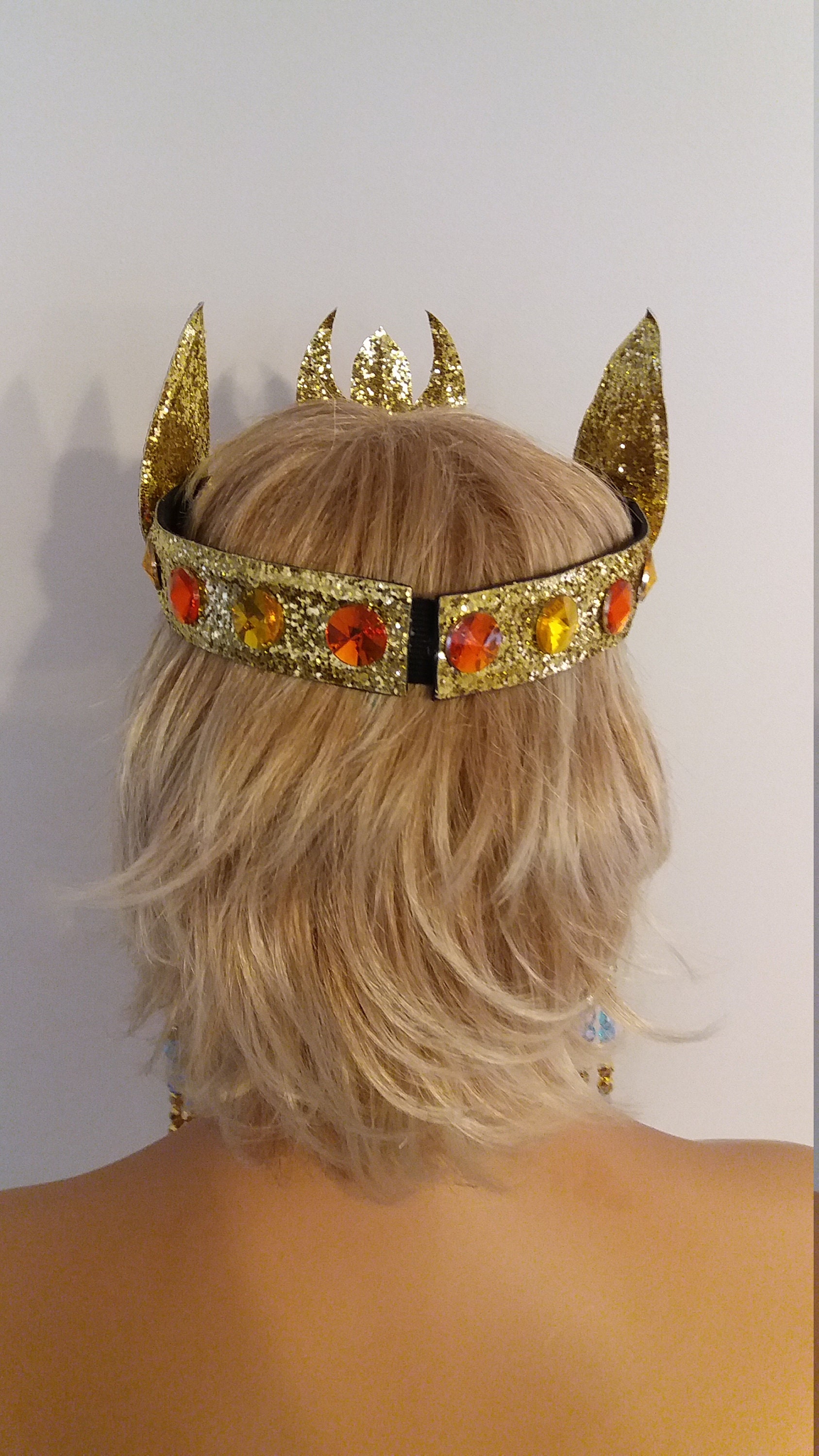 GOLD Beads Crown-headpiece-samba Costumes-rio Carnival-mardi Gras-show ...