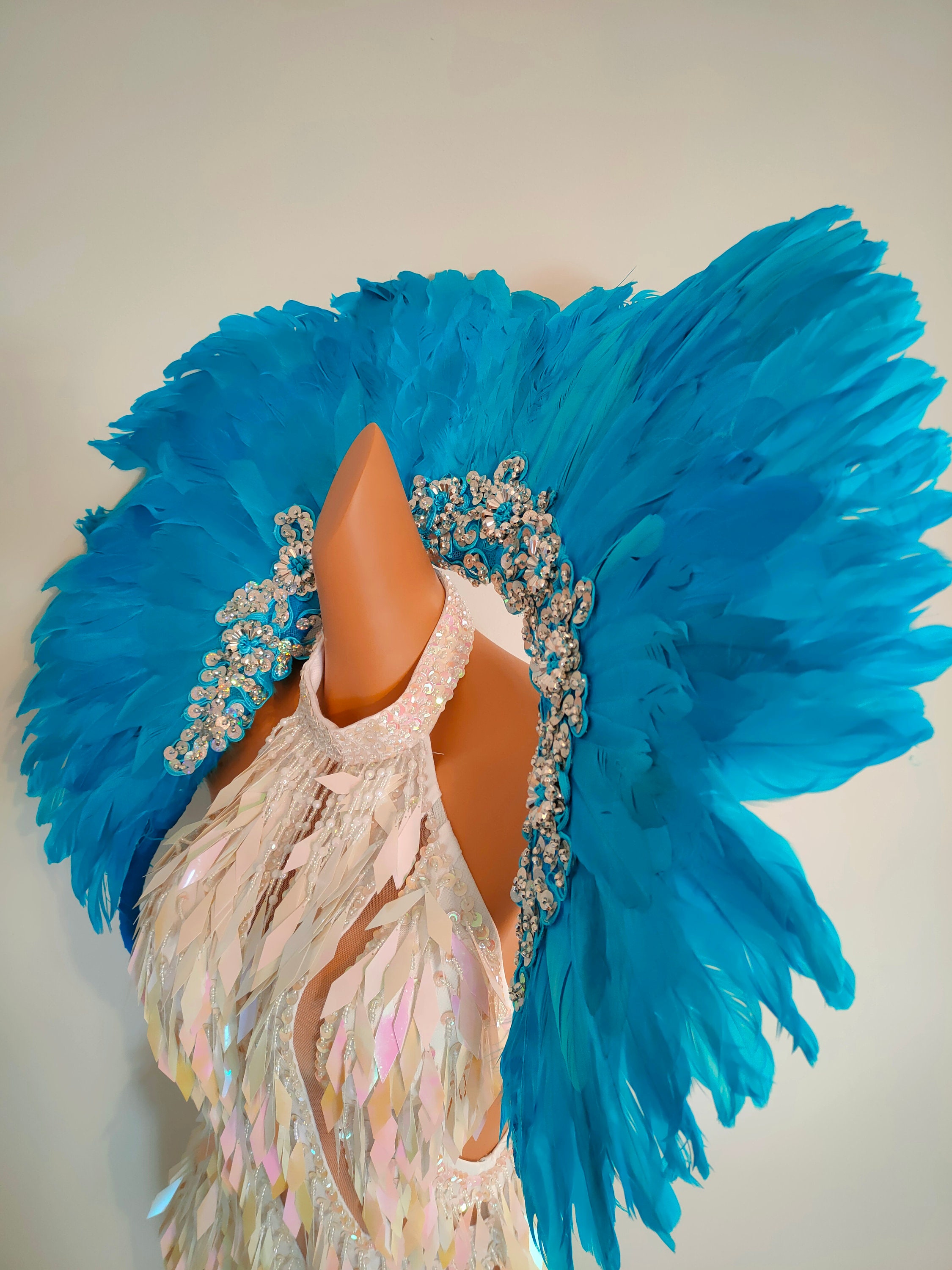 TURQOUISE Feather Wings/Backpack-Samba Costumes Carnival-Mardi | Etsy
