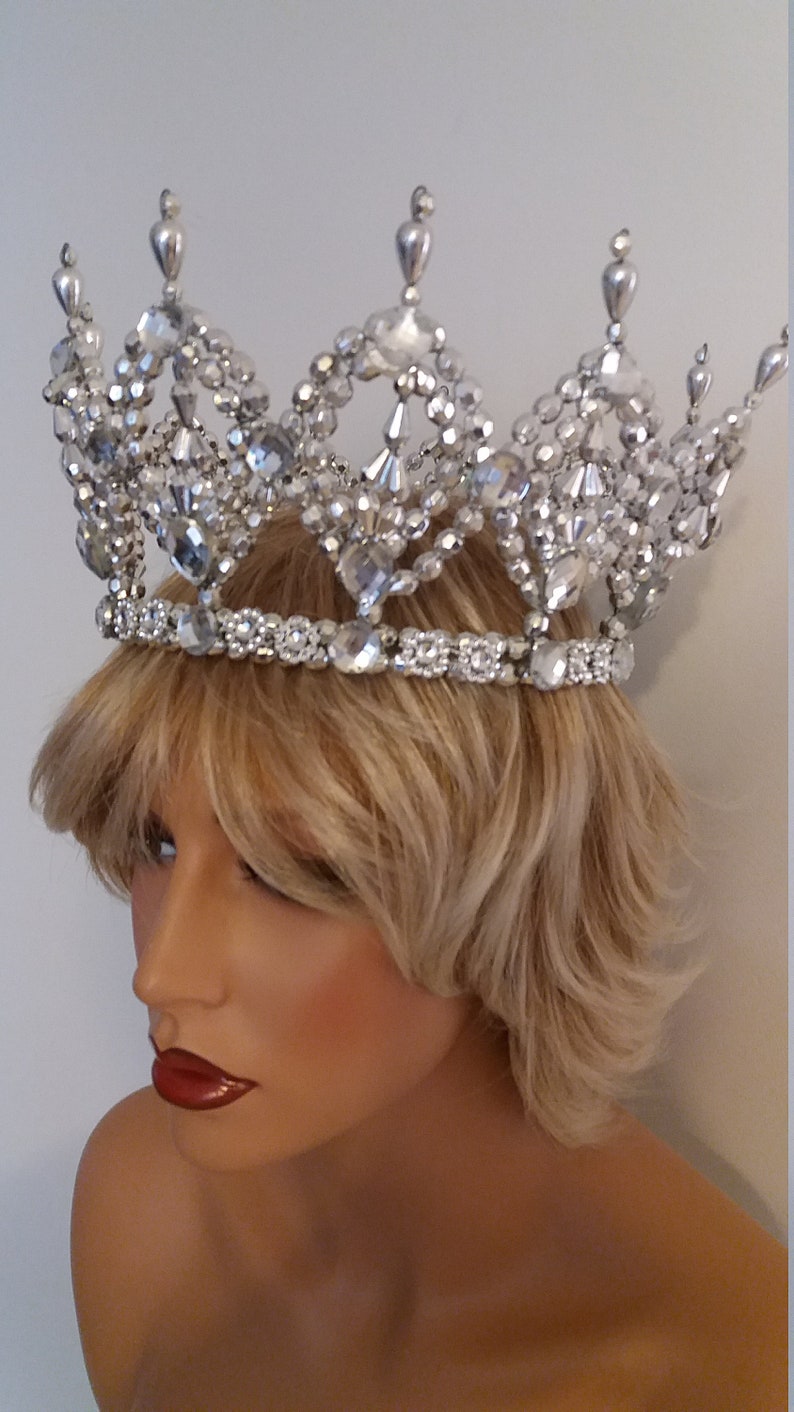 SILVER Beads Crown-headpiece-samba Costumes-rio Carnival-mardi | Etsy