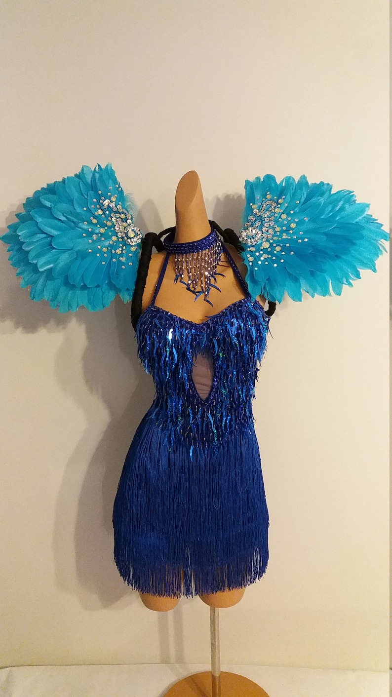 TURQUOISE Feather Wings/backpack-samba Costumes Carnival-mardi - Etsy