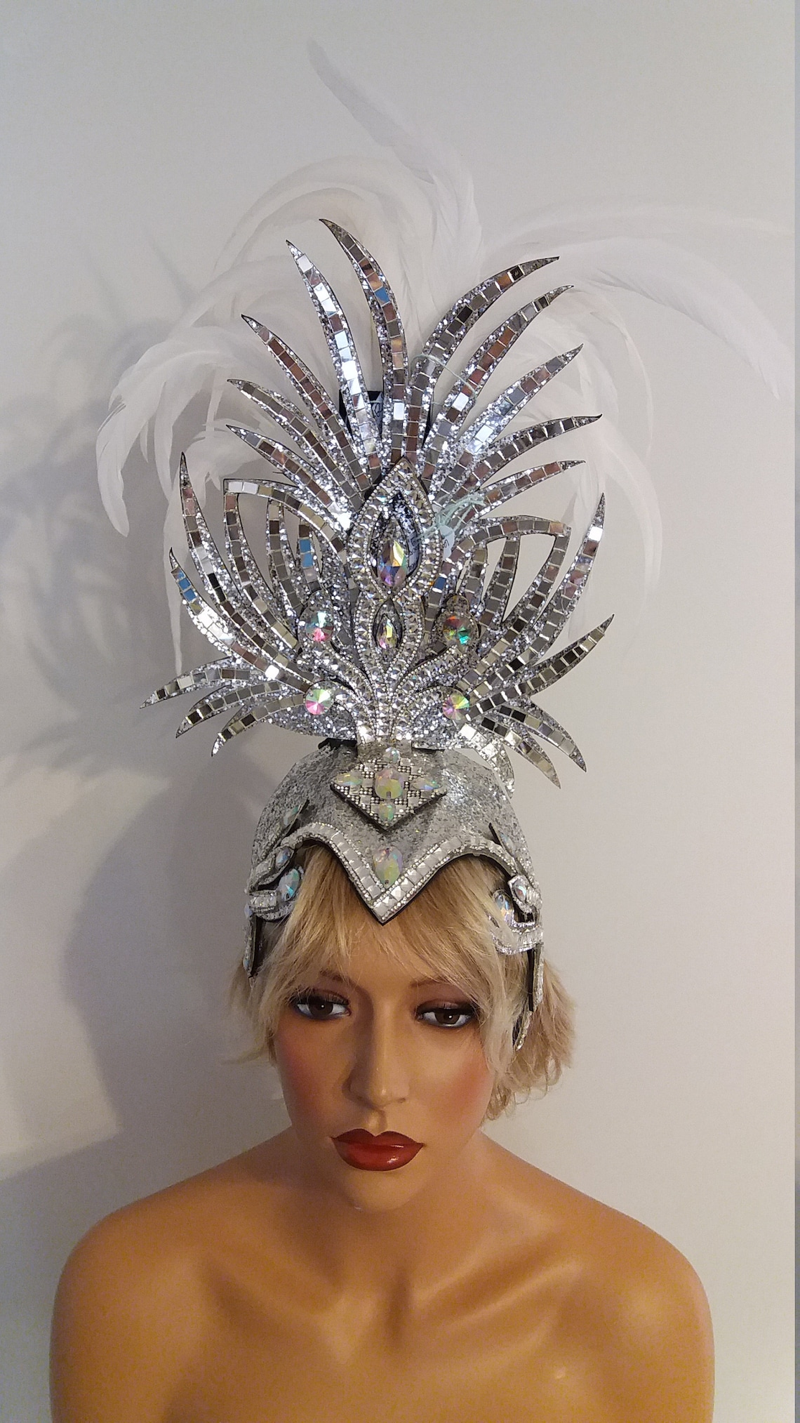 WHITE Feather Headpiece-Samba Headdress | Etsy